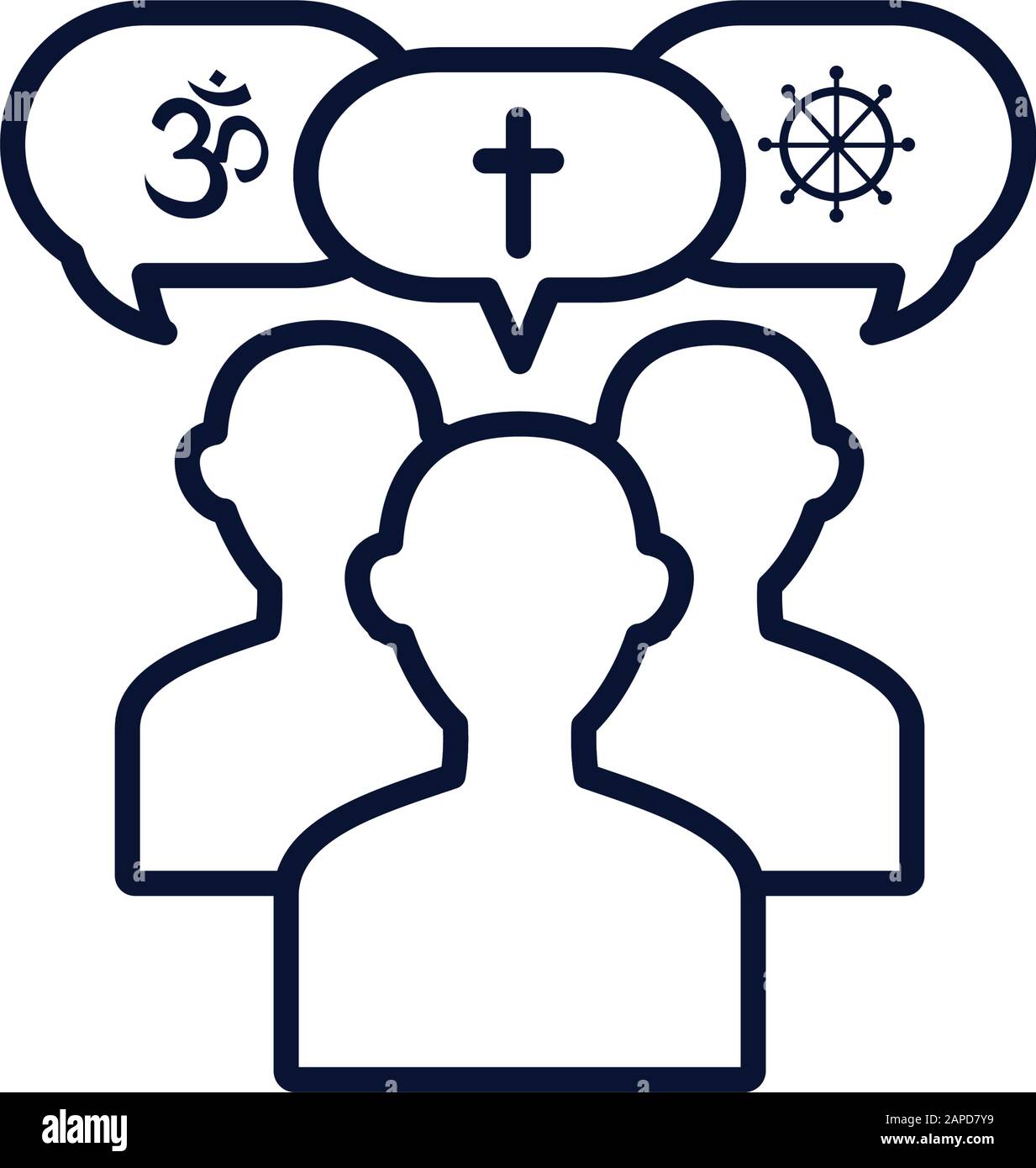 Avatars with religious symbols inside bubbles vector design Stock ...