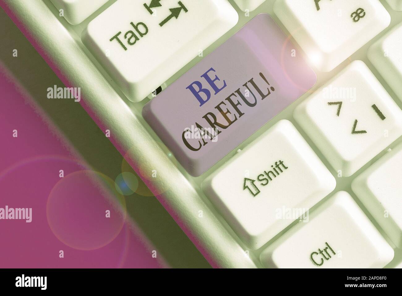 Text sign showing Be Careful. Business photo text making sure of ...