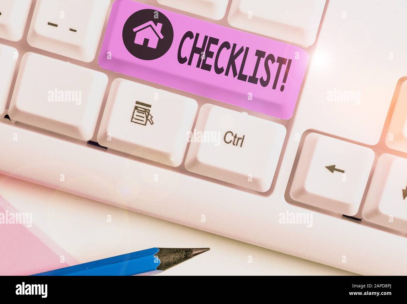 Writing note showing Checklist. Business concept for list items ...