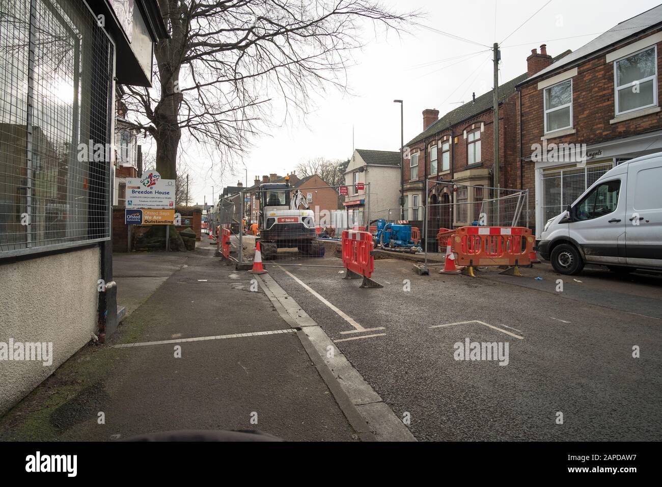 Major road works on an urban street Stock Photo - Alamy
