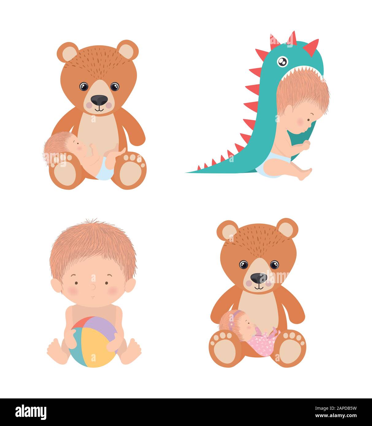 Set of cute babies vector design Stock Vector Image & Art - Alamy