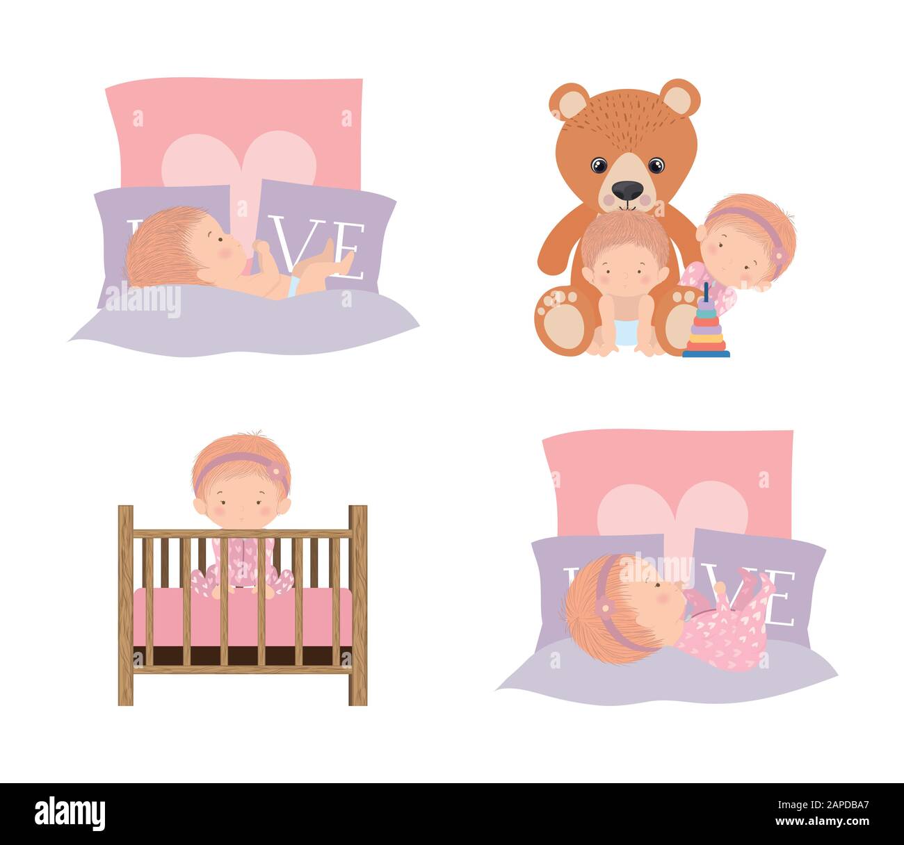 Set of cute babies vector design Stock Vector Image & Art - Alamy