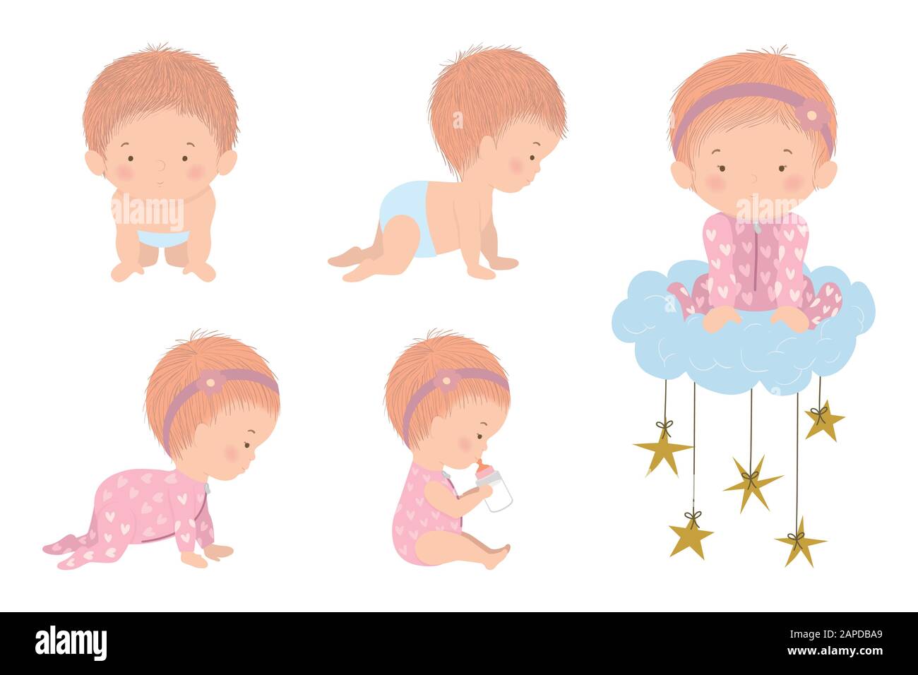 Set of cute babies vector design Stock Vector Image & Art - Alamy
