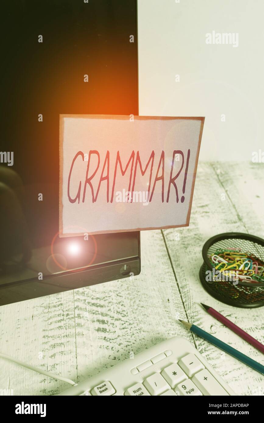 Handwriting text writing Grammar. Conceptual photo whole system ...