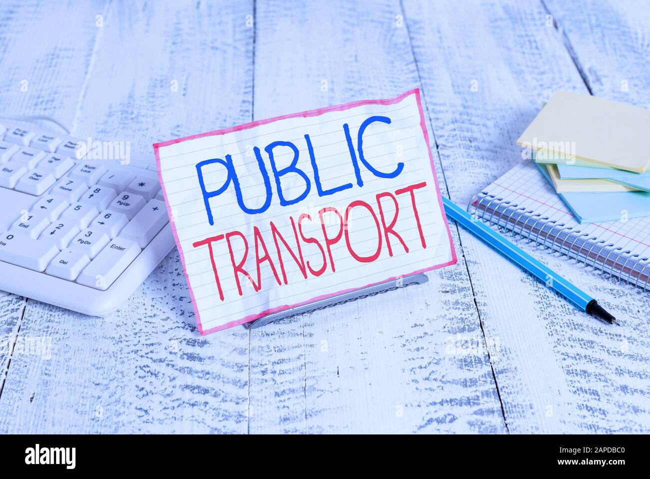 Writing note showing Public Transport. Business concept for transport ...