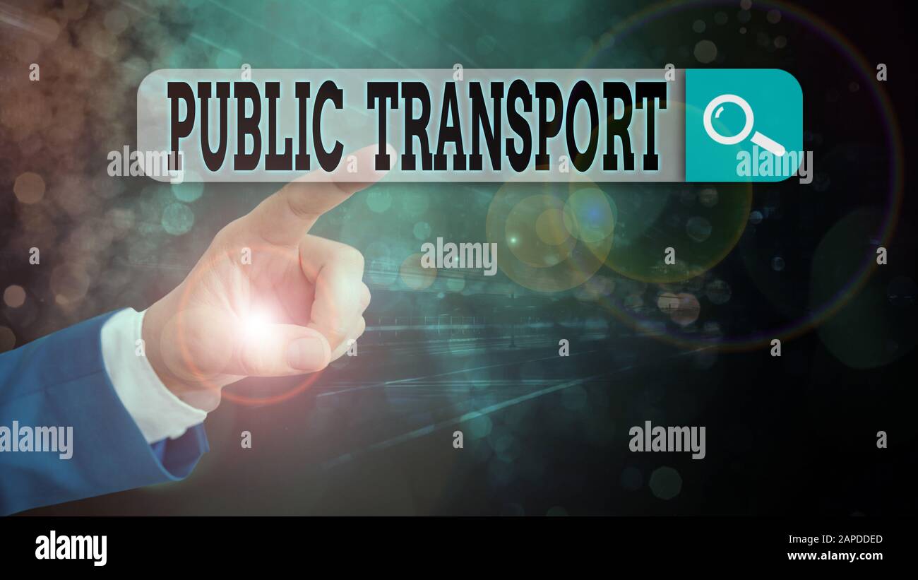 Text sign showing Public Transport. Business photo showcasing transport ...