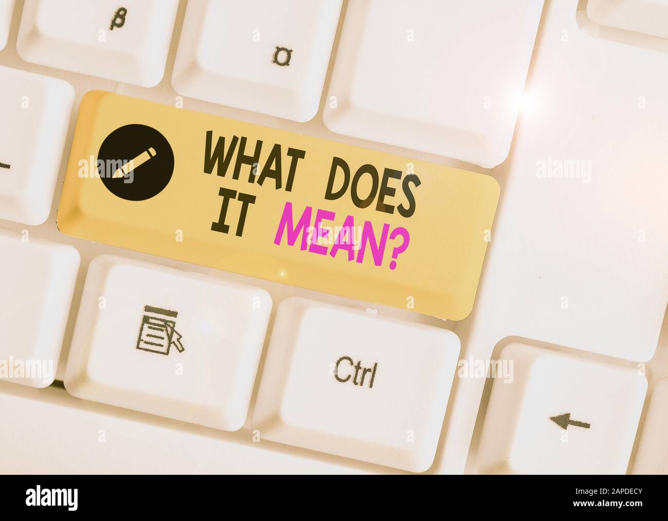 Handwriting text writing What Does It Mean question. Conceptual photo ...