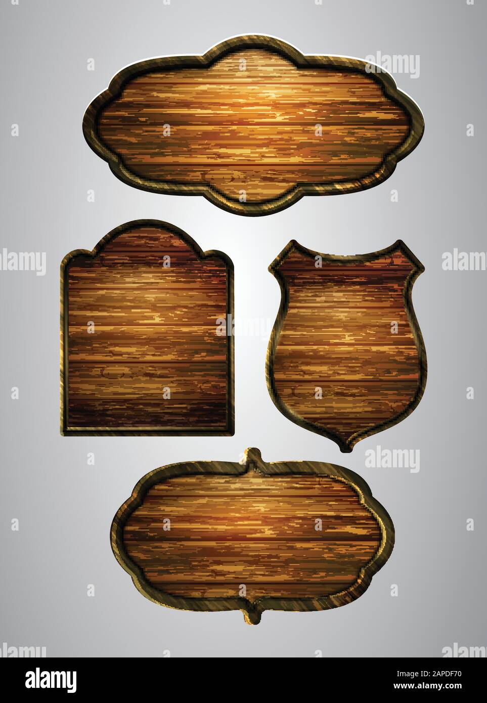 Vector realistic illustration of wooden signboard Stock Vector Image ...