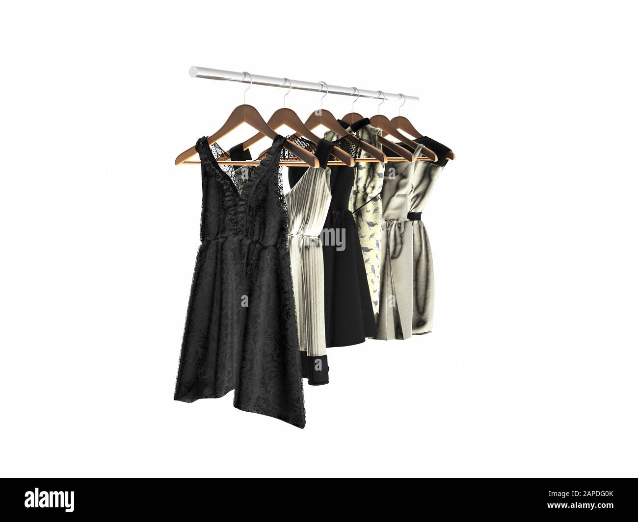 3d render of woman dress in hanger Stock Photo - Alamy