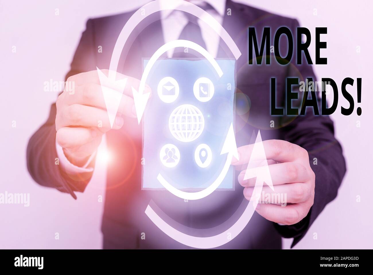 Text sign showing More Leads. Business photo showcasing initiation of ...
