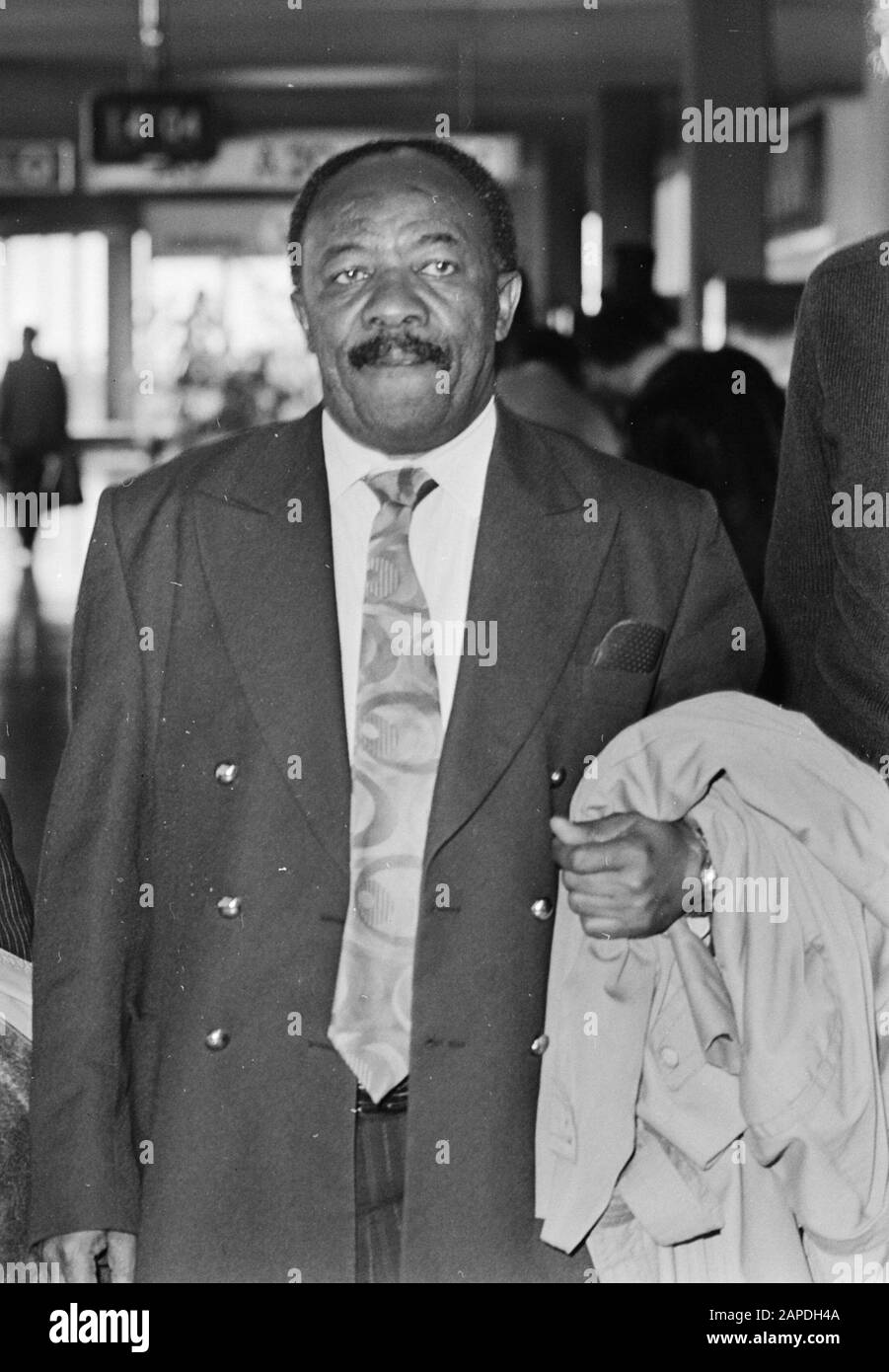 Arrival Schiphol leader South African Liberation Army ANC Alfred Nzo ...