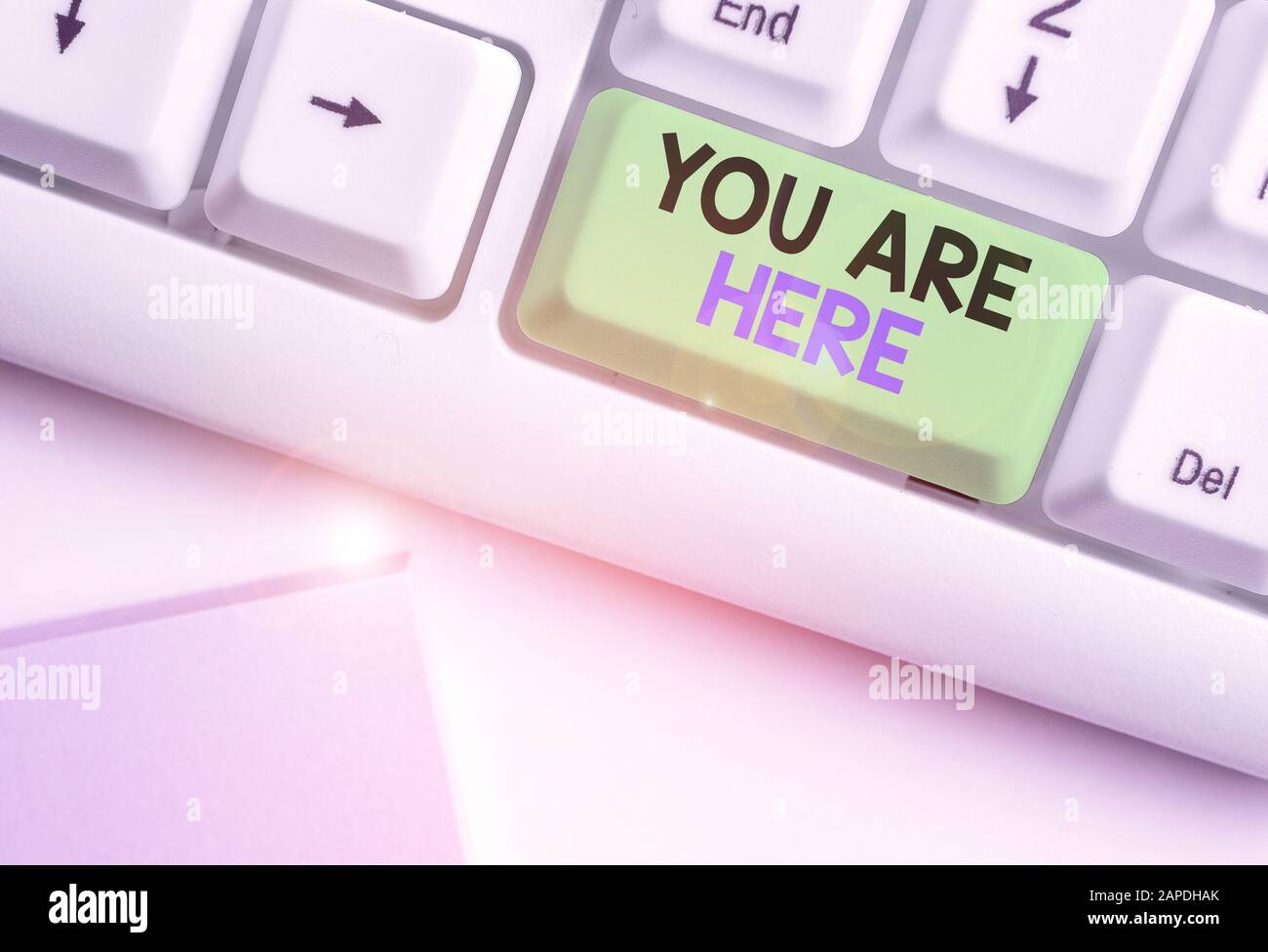 Text sign showing You Are Here. Business photo showcasing This is your ...