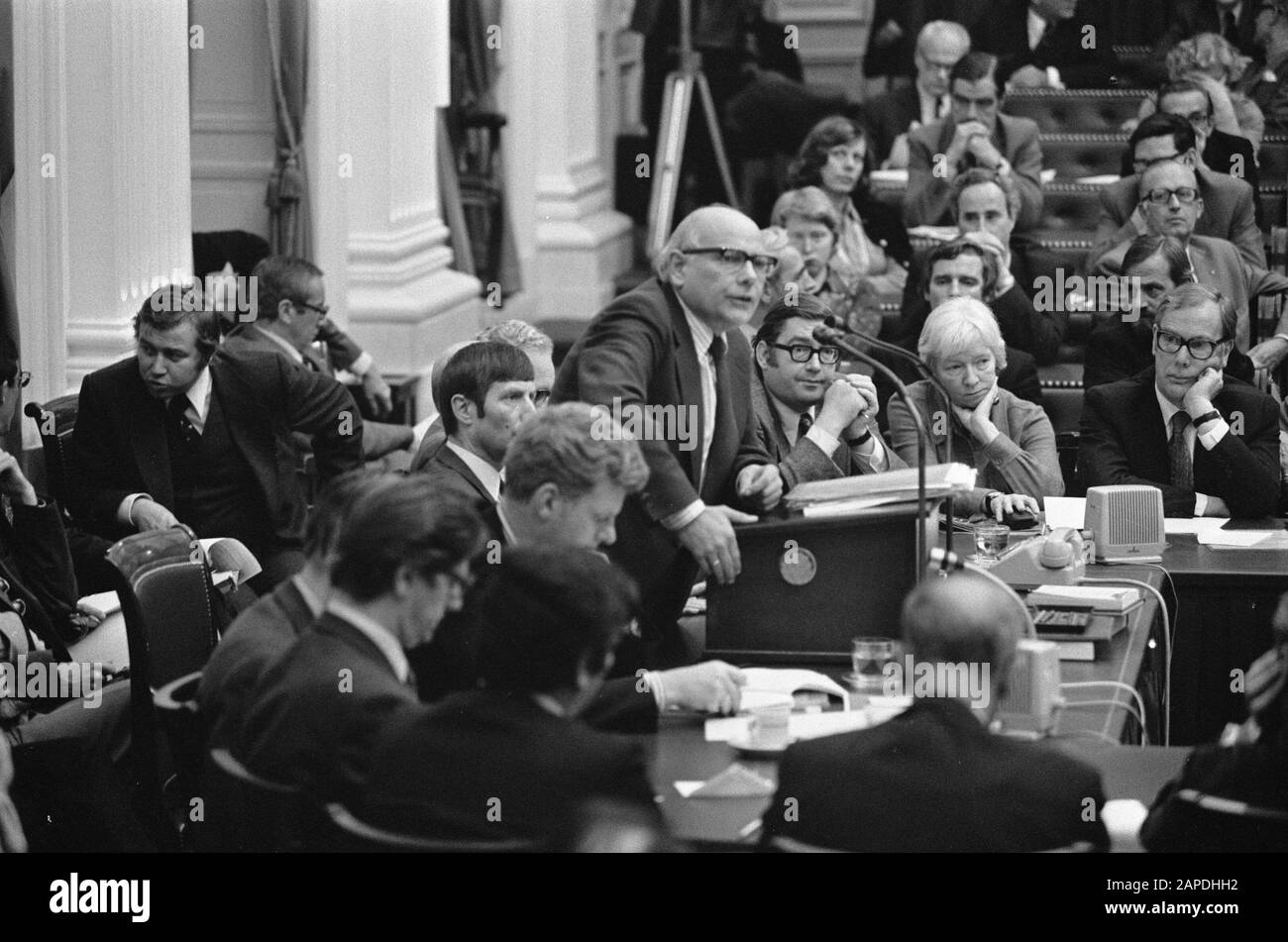 General Considerations Second Chamber, Den Uyl (standing) answers the ...