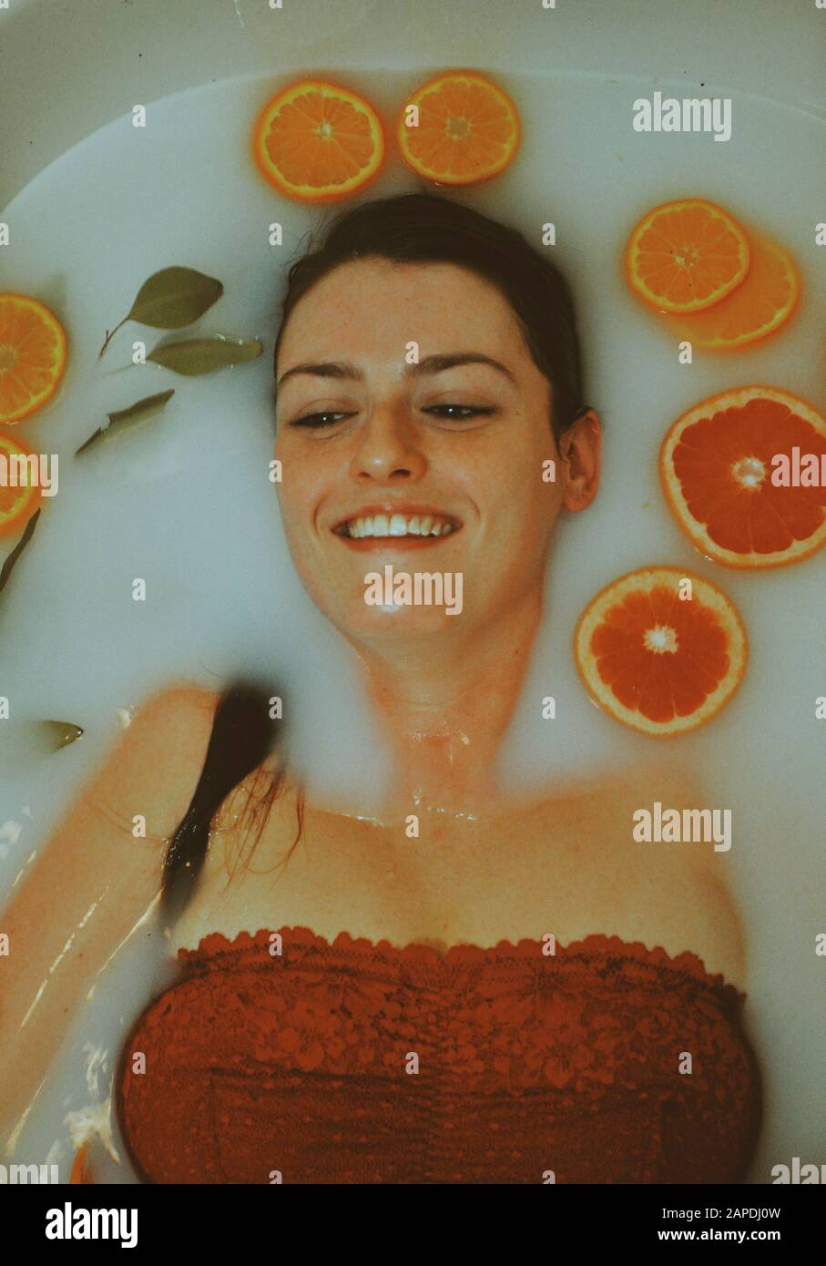 Sarah in a Milk Bath Stock Photo - Alamy