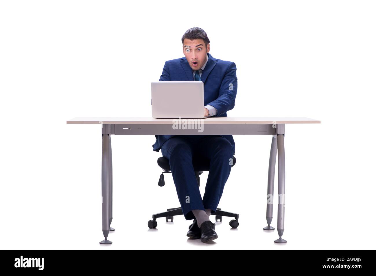 The employee working isolated on white background Stock Photo - Alamy