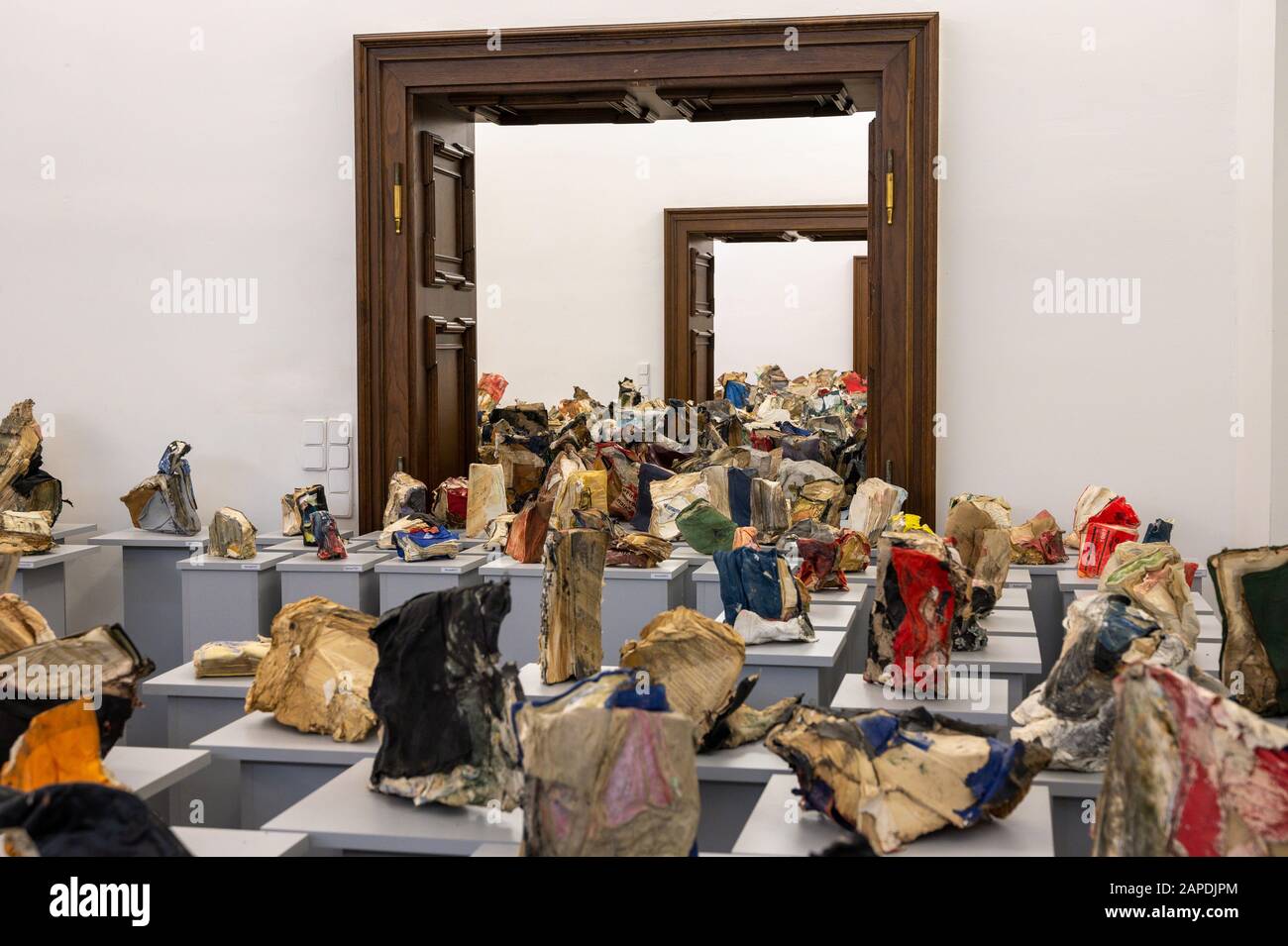 Sculptures and installations made out of countless books by Matej Krén ...