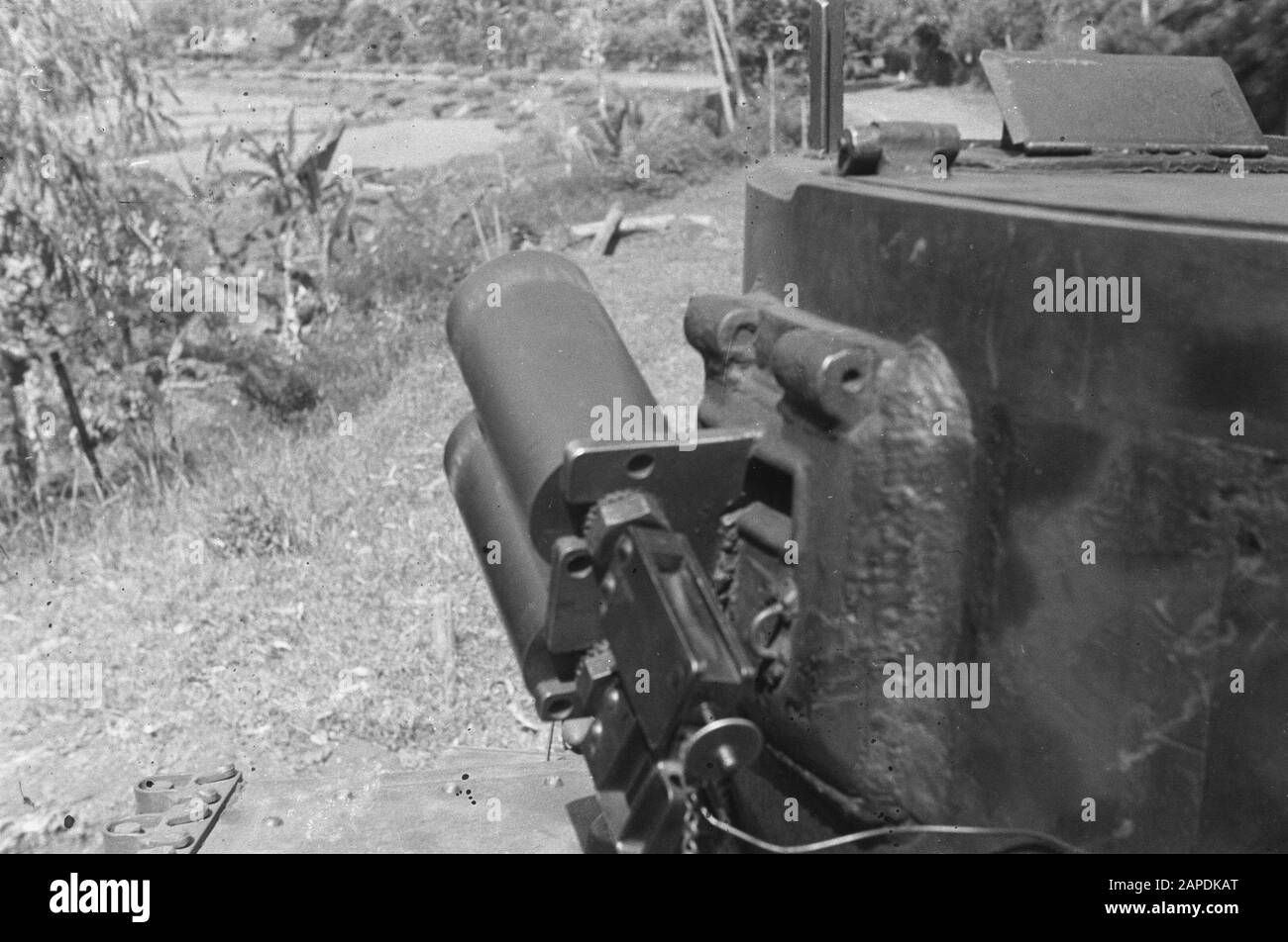 Infantry and armor KNIL Description: Ambarawa. View of rice fields from ...