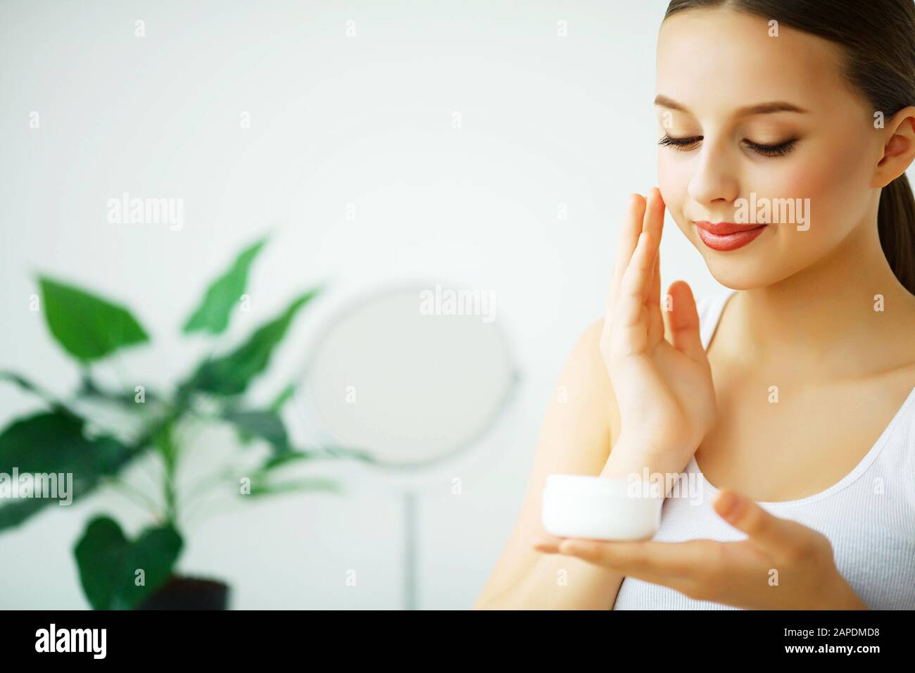Beauty and Care. Portrait of a Young Woman with a Beautiful Skin. Girl ...