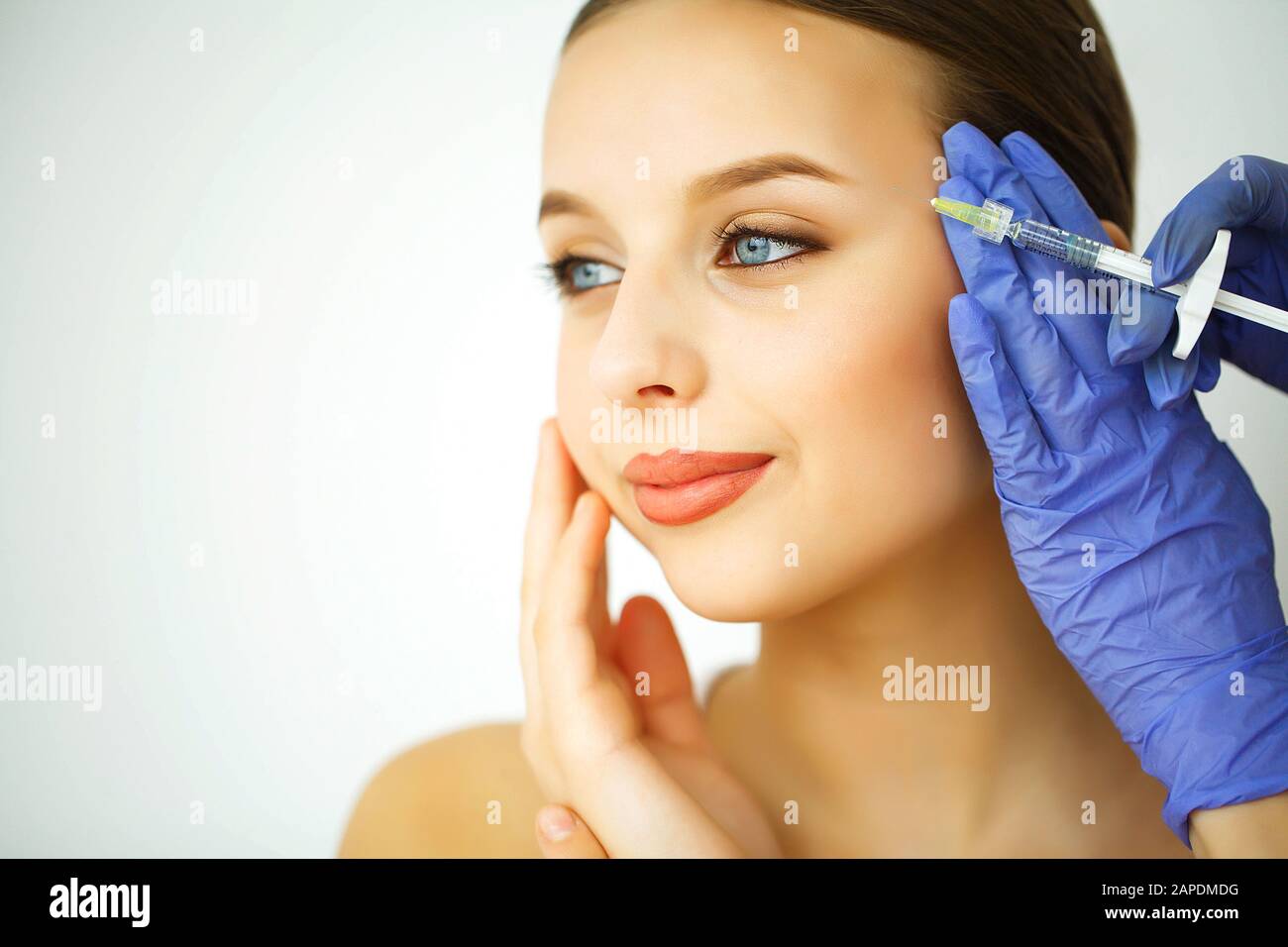 Beauty and Care. Portrait of a Young Woman with a Beautiful Face. A ...