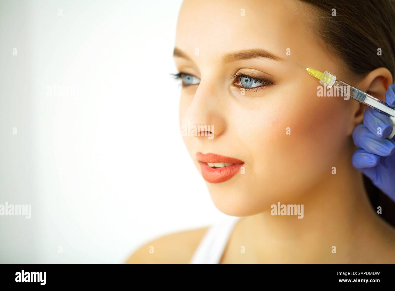 Beauty and Care. Portrait of a Young Woman with a Beautiful Face. A ...