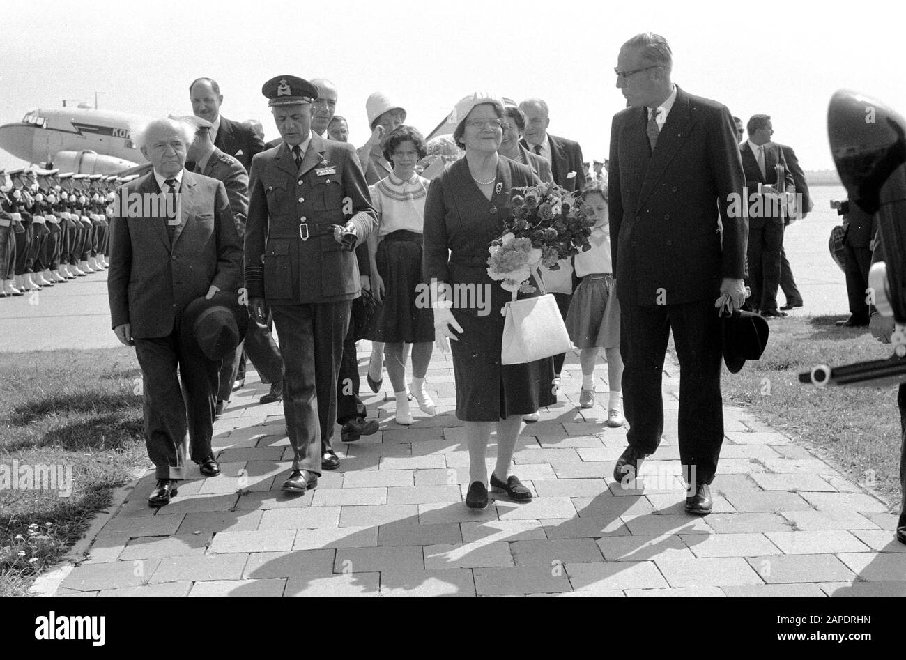 David Ben-Gurion (left, Prime Minister of Israel) with wife arrives at ...