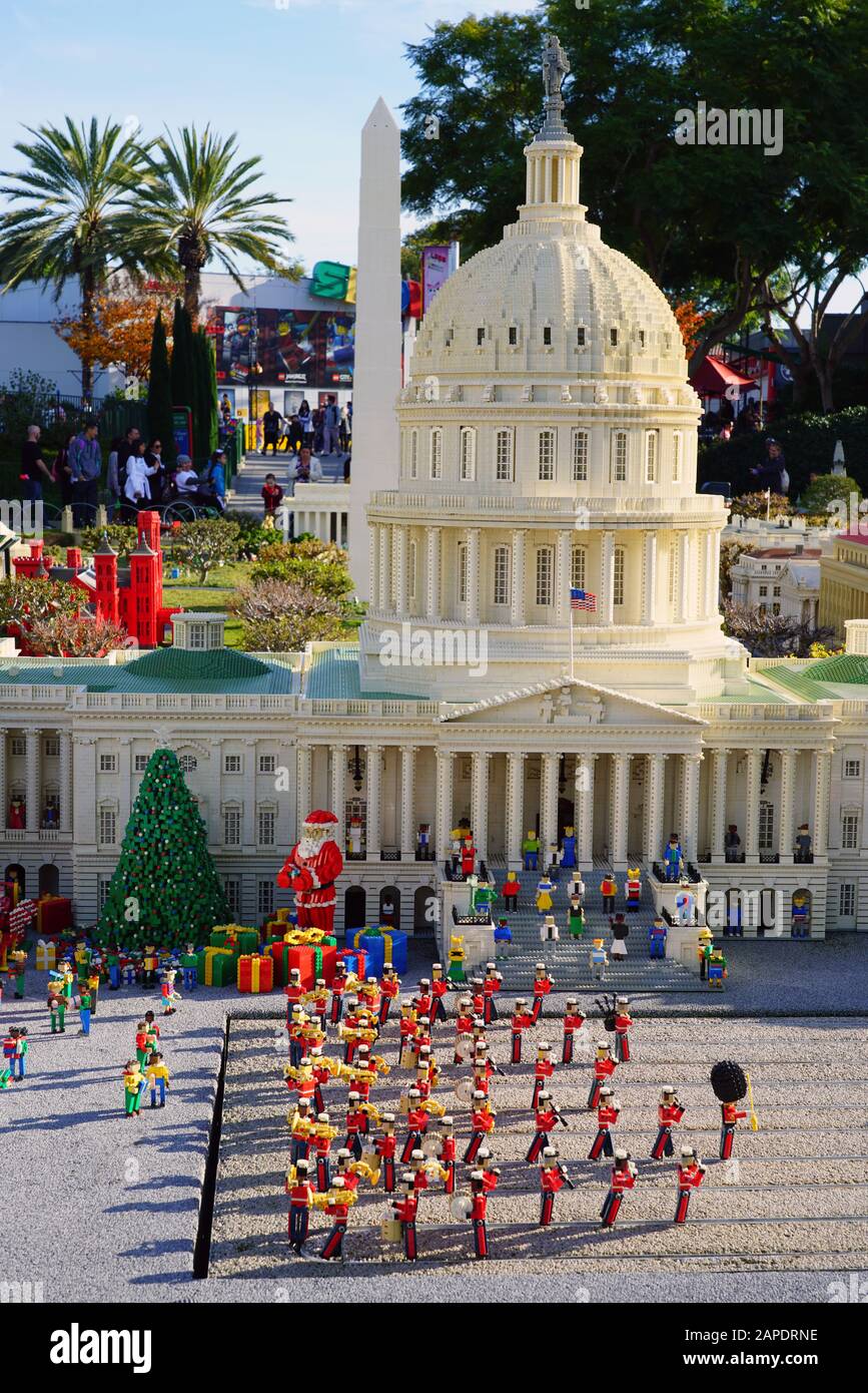 CARLSBAD, CA -4 JAN 2020- View of Washington D.C. made of colorful LEGO ...