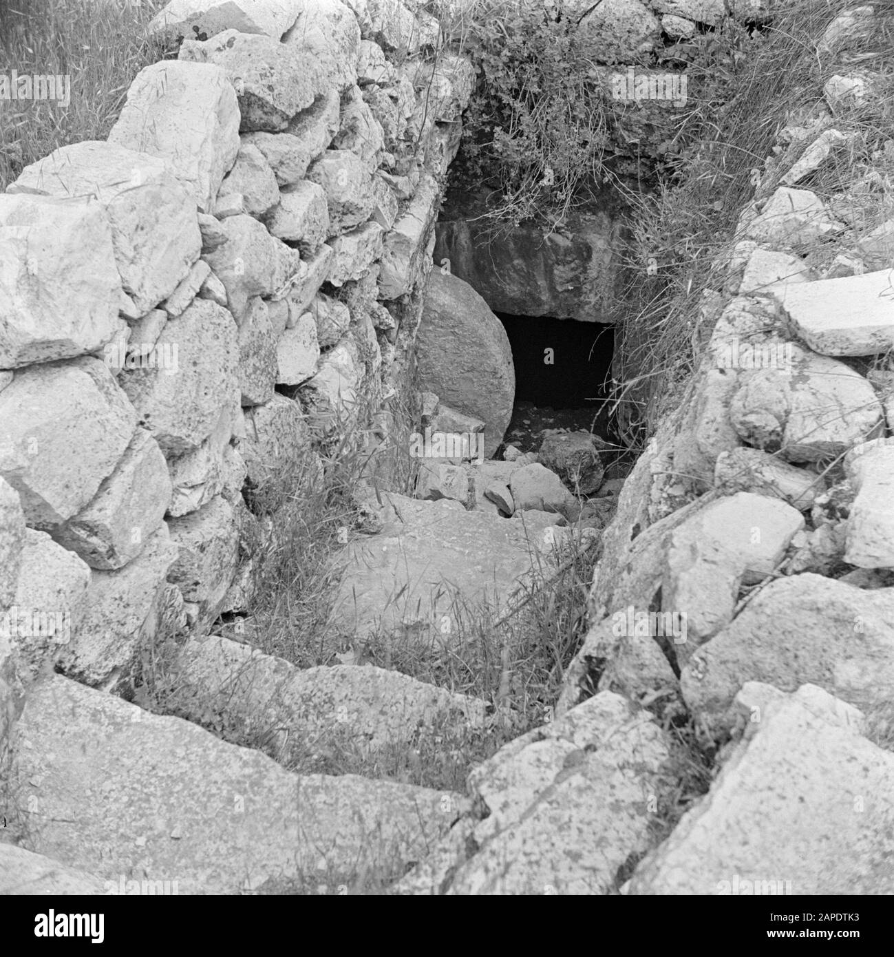 Israel 1948-1949: Abu Ghosh Description: Antique crypt at Abu Gosh with ...
