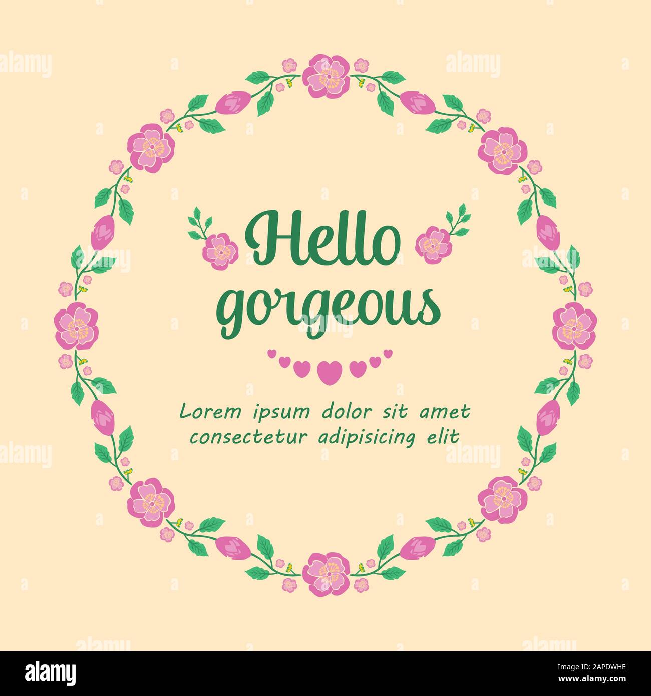 Beautiful frame design with ornate leaf and floral, for hello gorgeous ...