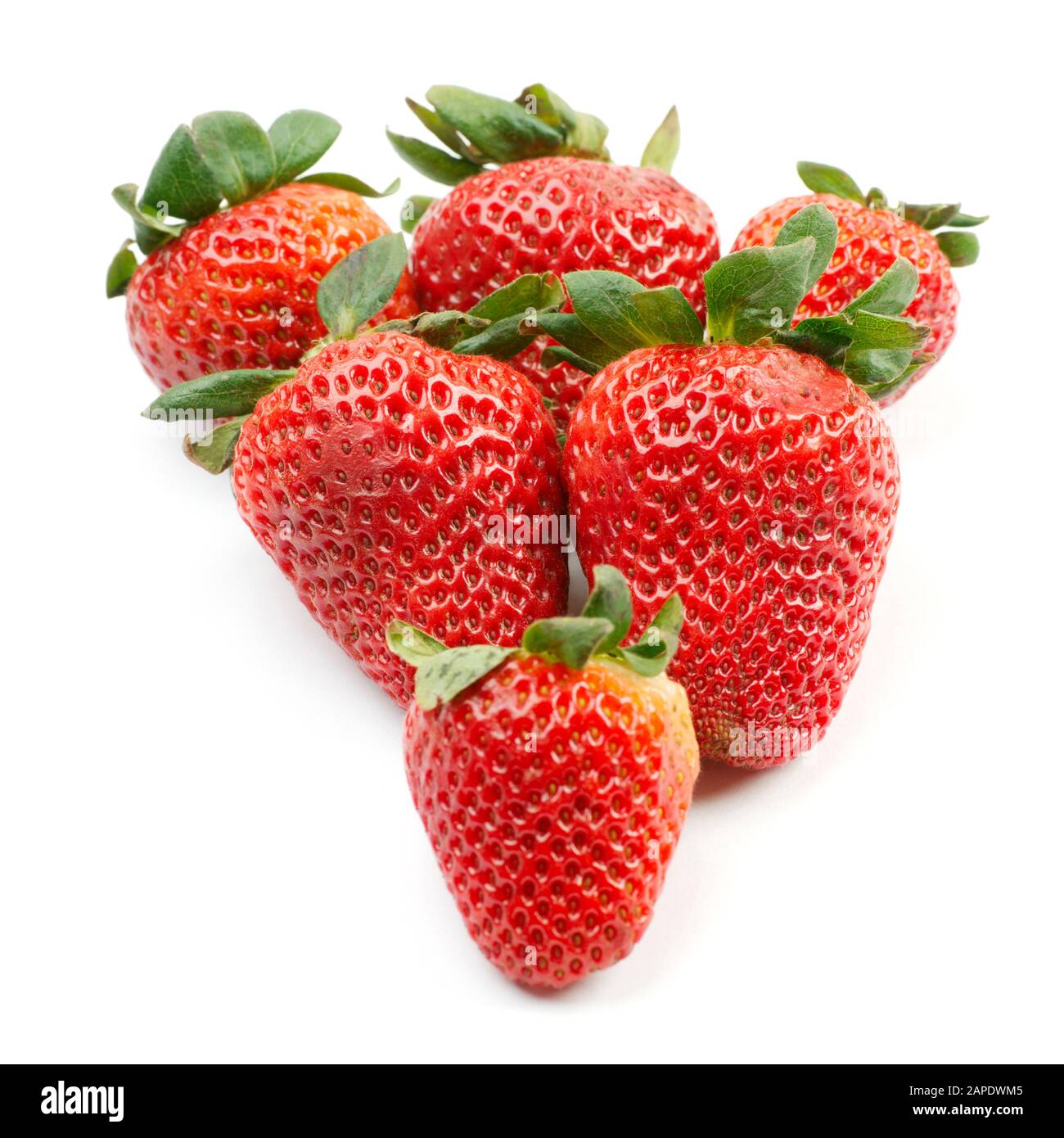 Whole fresh strawberry arrangement isolated on white background Stock ...