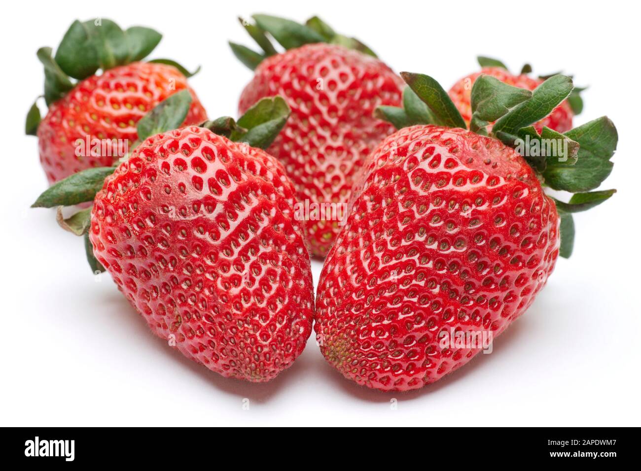 Whole fresh strawberry arrangement isolated on white background Stock ...