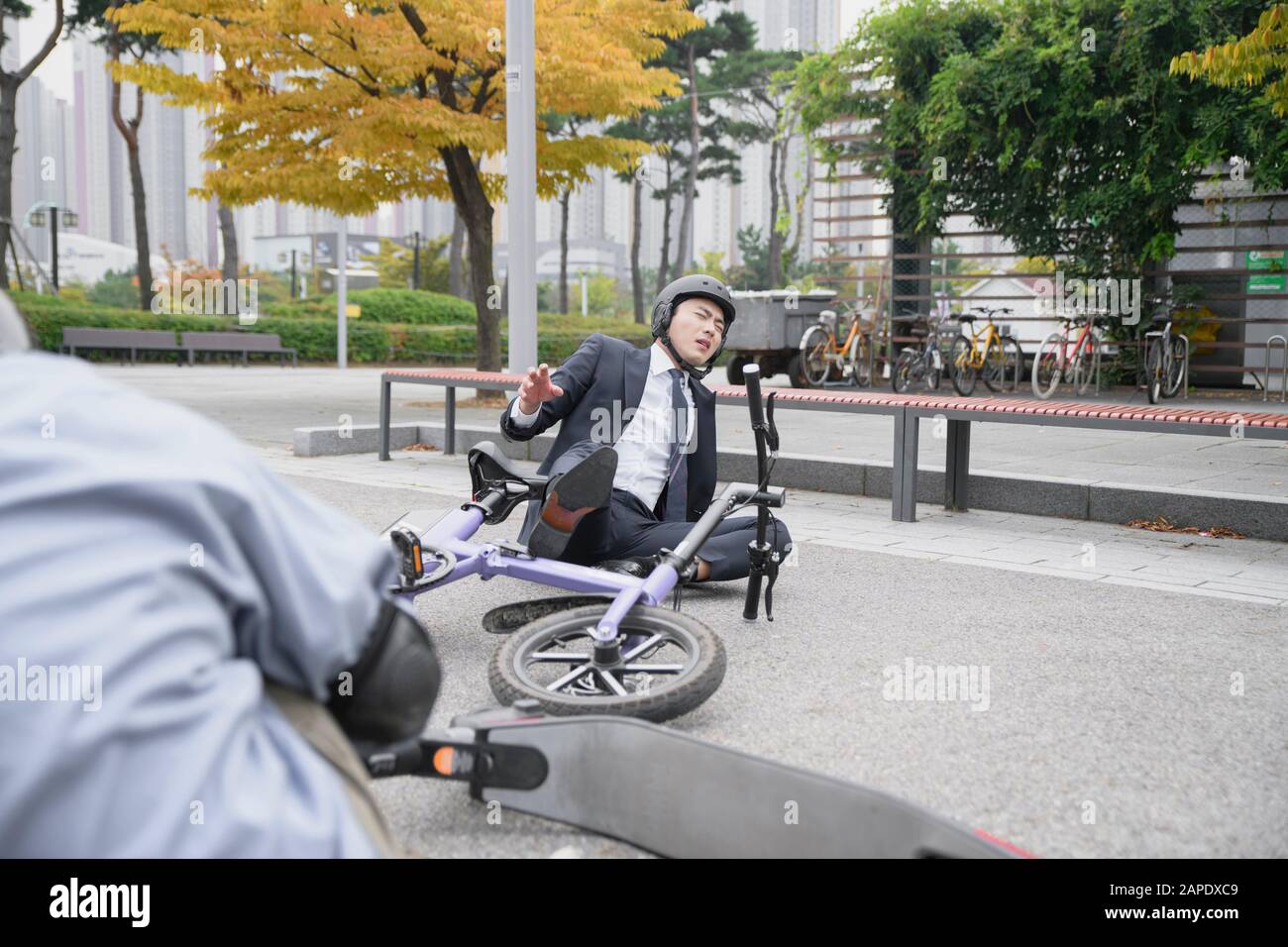 Smart mobility life concept, young man using an electric car, electric ...
