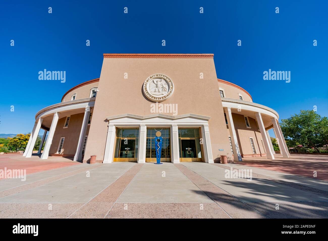 Exterior view of the New Mexico State Capitol at New Mexico Stock Photo ...