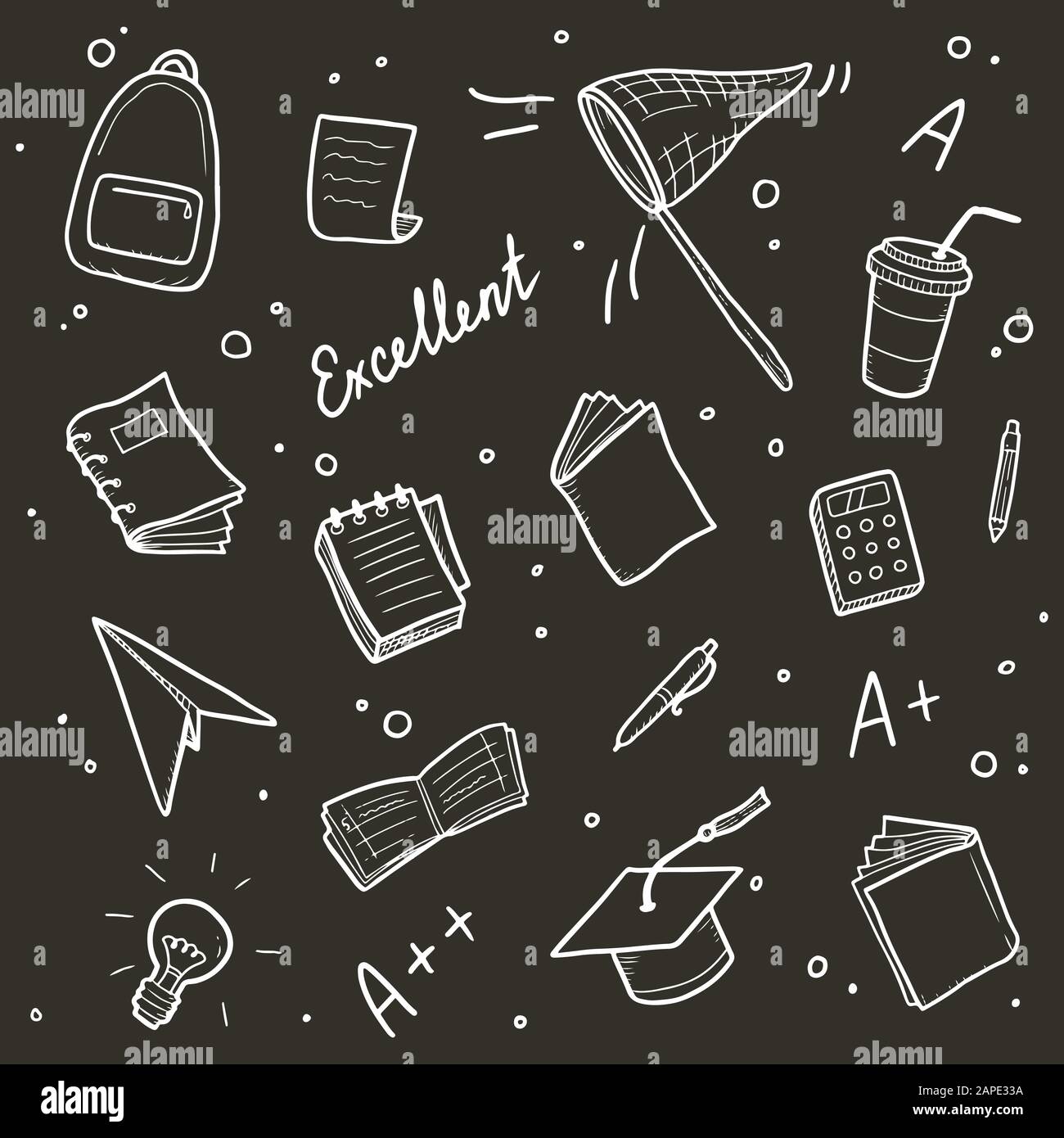 Hand drawn illustration student Stock Vector Images - Alamy
