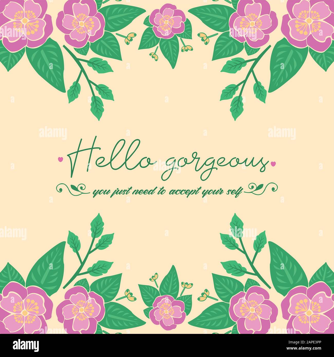 Seamless Style and elegant design of hello gorgeous invitation card ...