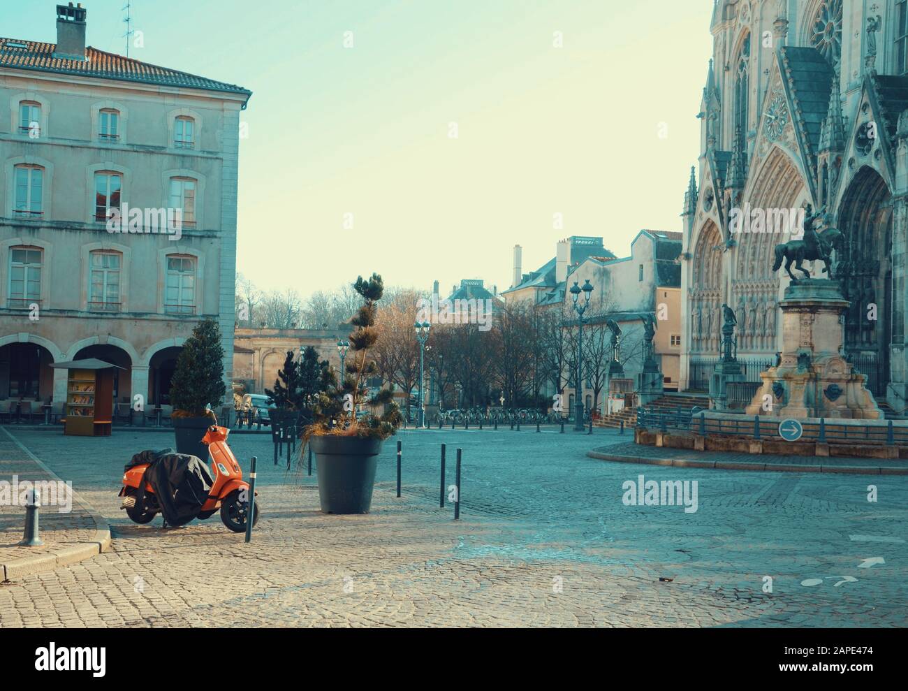 NANCY, FRANCE - Jan 17, 2020: Landscape shot of a square in Nancy ...