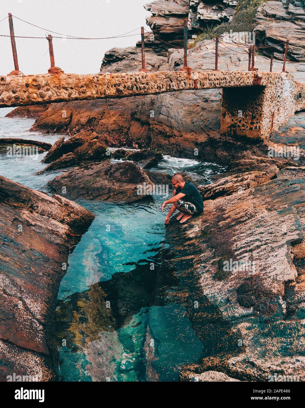 RIO DE JANEIRO, BRAZIL - Jan 17, 2020: Guy Having fun on the beach with ...