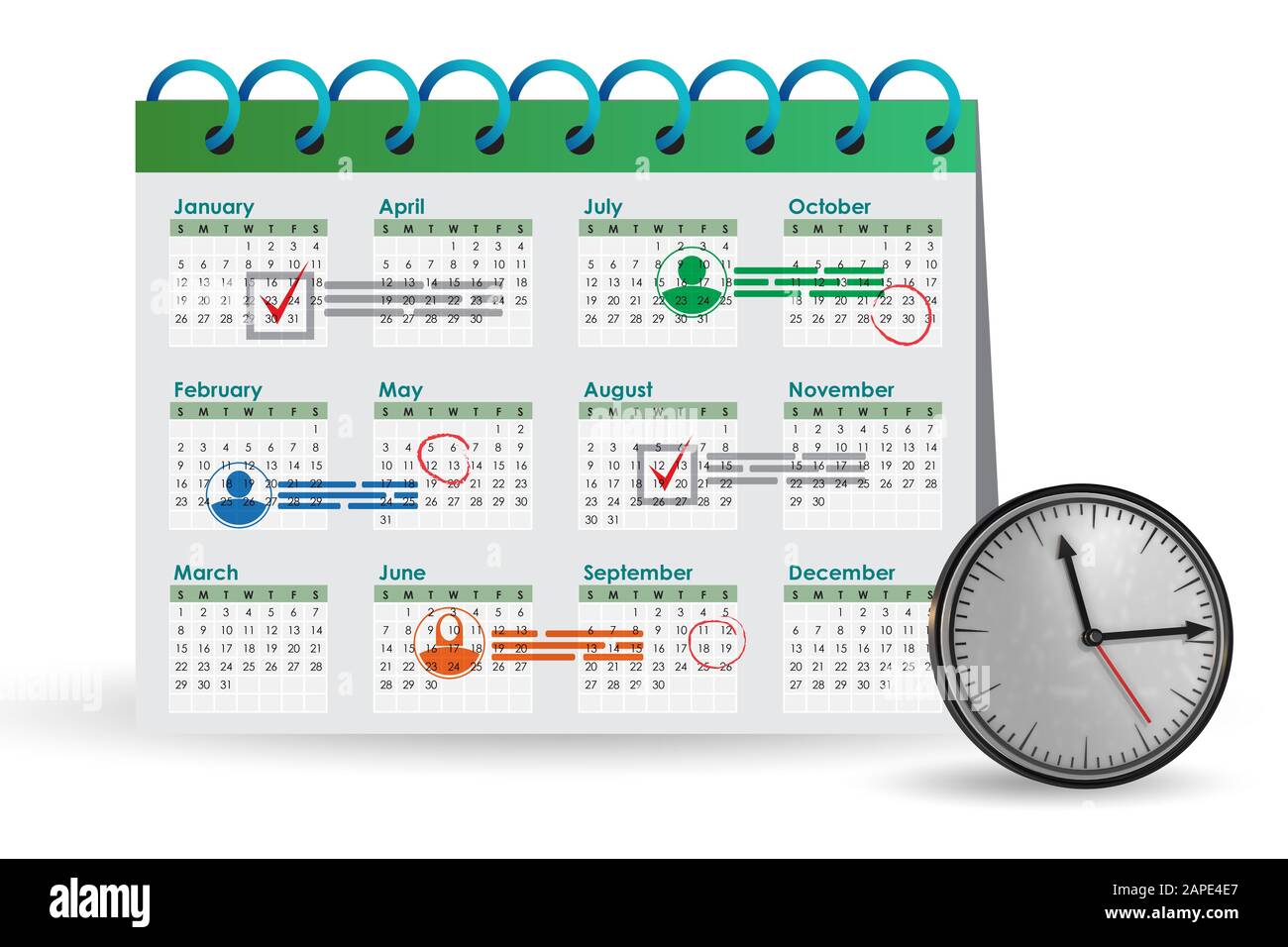 The calendar concept for planning purposes - 3d rendering Stock Photo ...