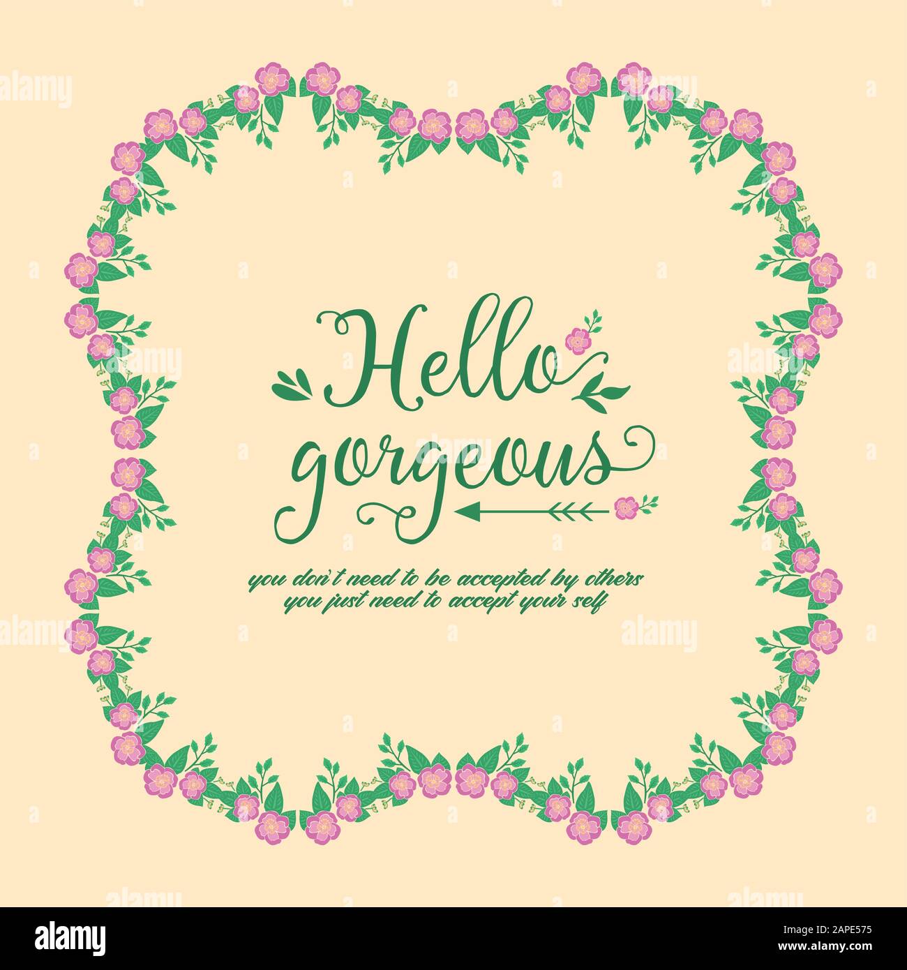 Poster design for hello gorgeous, with elegant style leaf and floral ...
