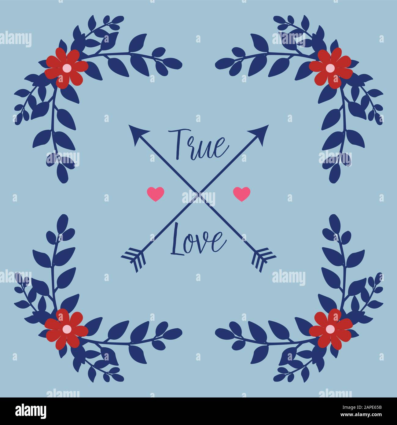 Beautiful true love invitation card design, with ornate of leaf and ...