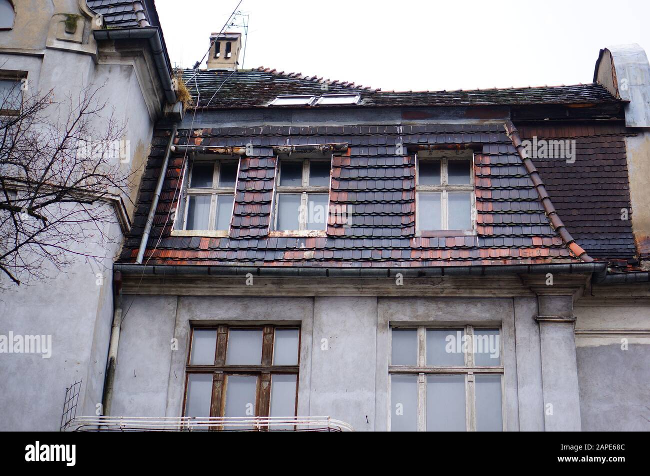 Old building with rusted window frames Stock Photo - Alamy