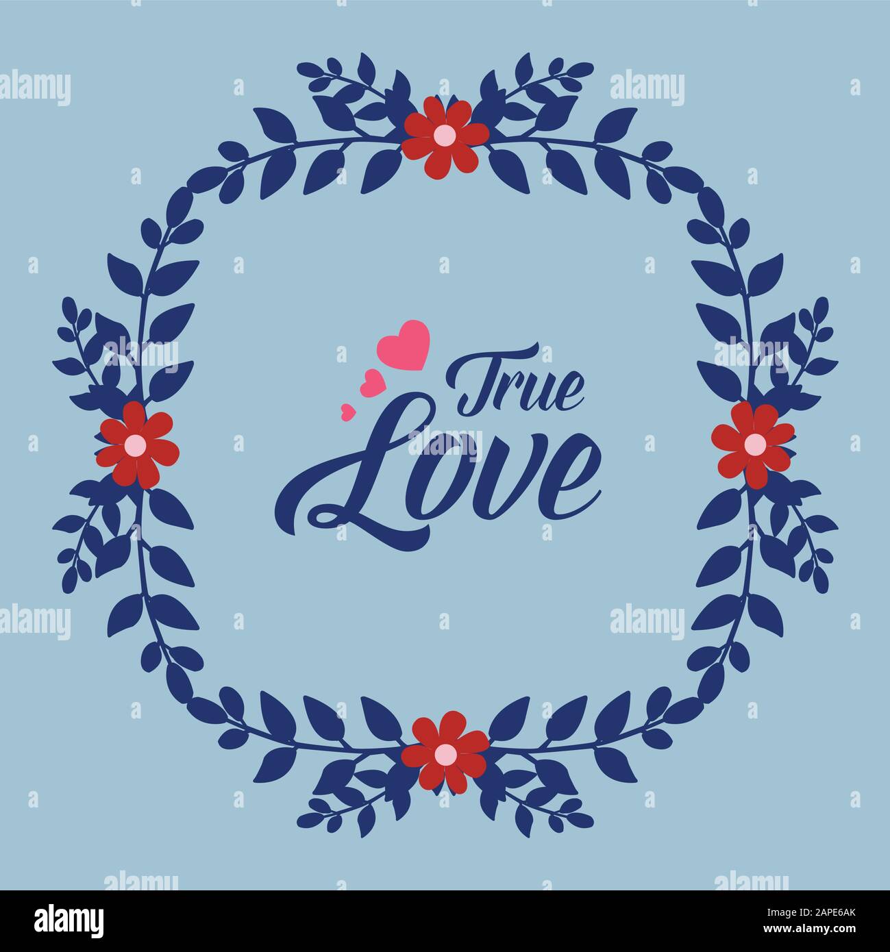 Beautiful true love invitation card design, with ornate of leaf and ...