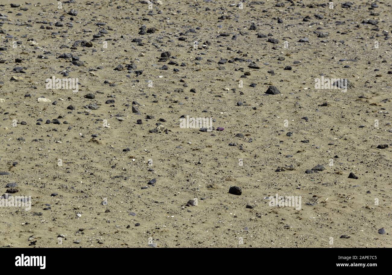 Beach covered in sand and small rocks under the sunlight - a nice ...
