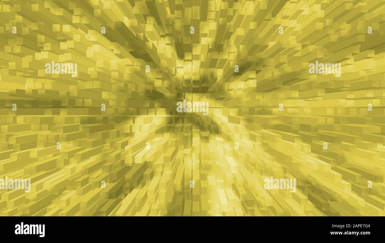 Abstract illustration of yellow cubes - a cool picture for backgrounds ...