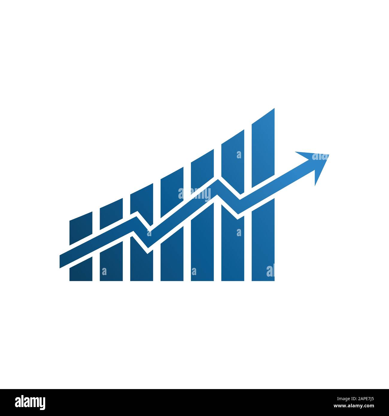 Finance graphic bars up rising arrow. Vector Illustration Design Stock ...