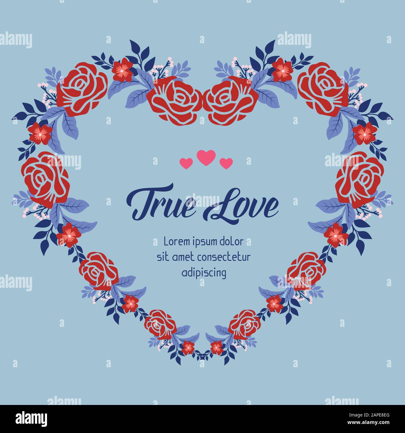 Beautiful red rose wreath frame, for true love invitation card design ...