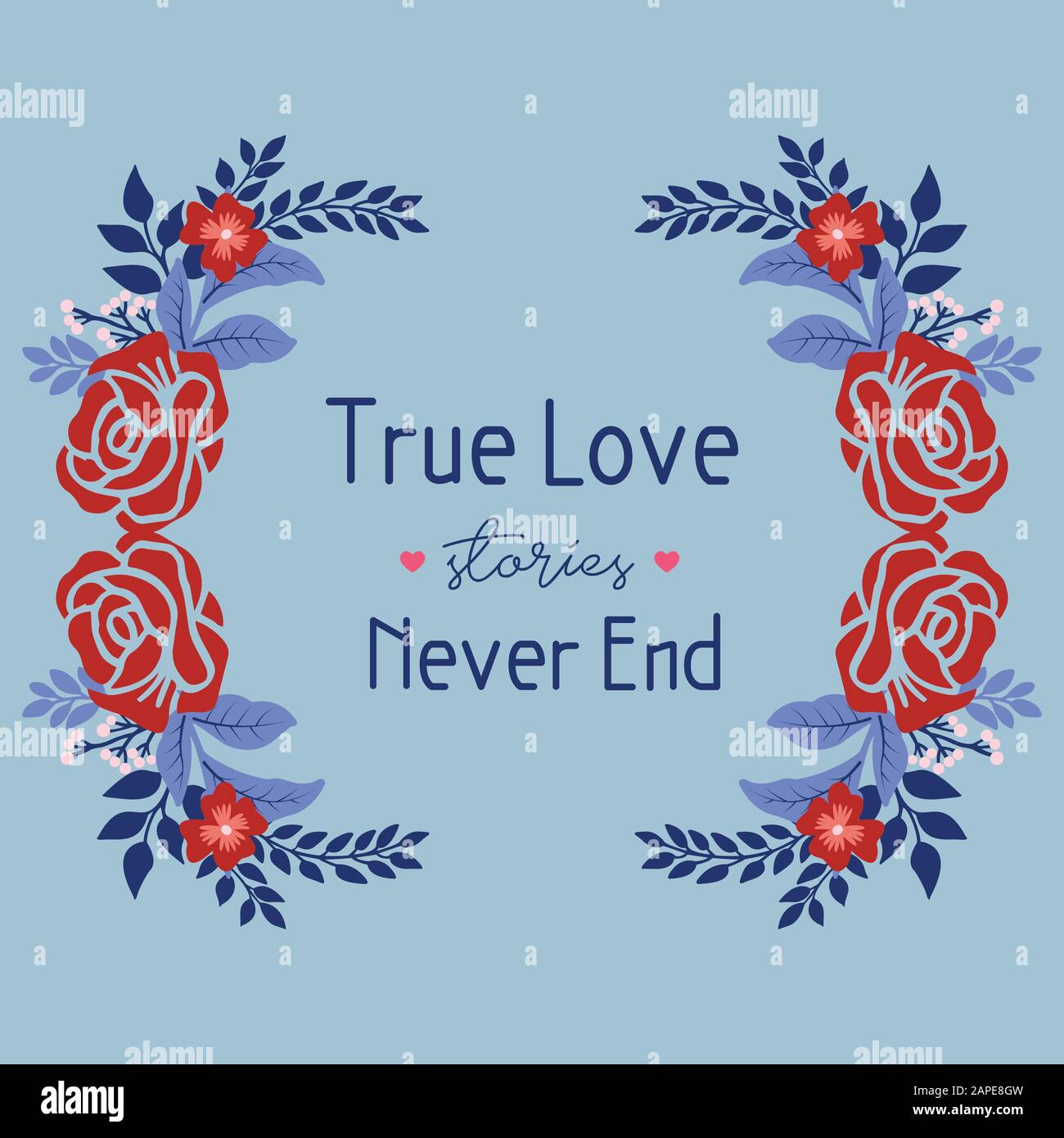 Beautiful red rose wreath frame, for true love invitation card design ...