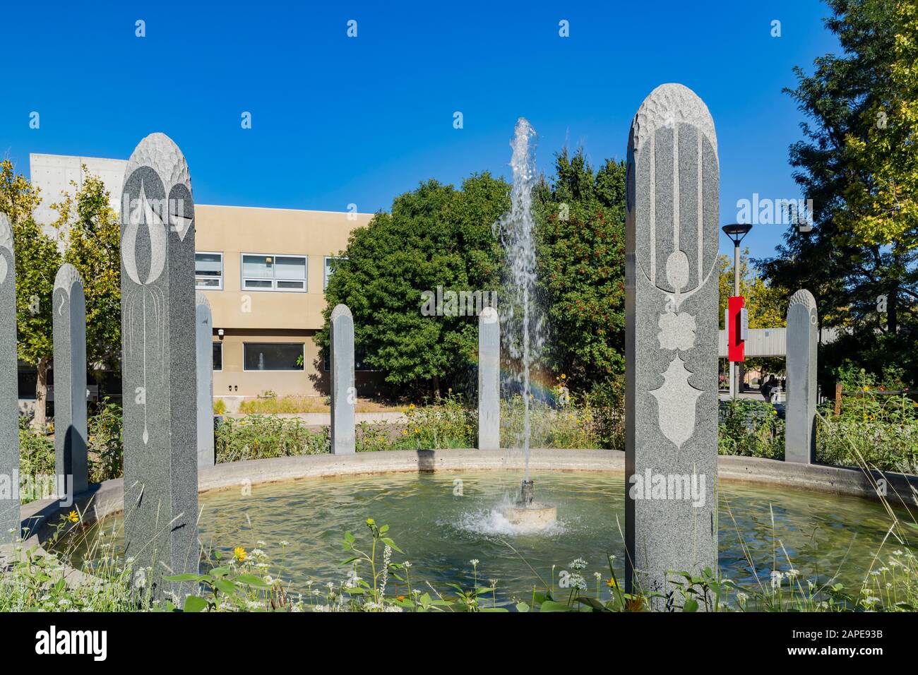 Sunny view of the beautiful campus of The University of New Mexico at ...