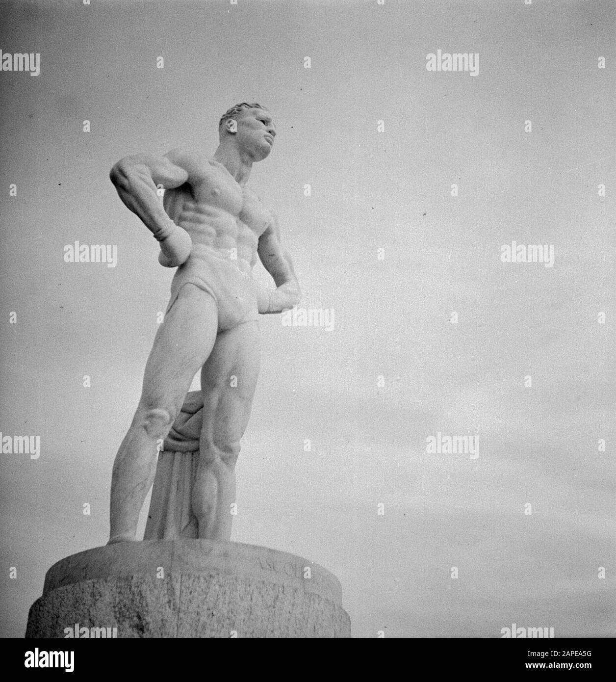 Rome: Visit to the Foro Mussolini Description: Picture of a boxer in ...