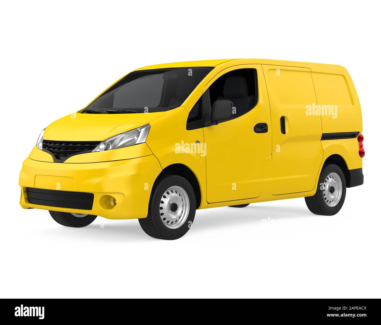 Yellow Delivery Van Isolated Stock Photo - Alamy