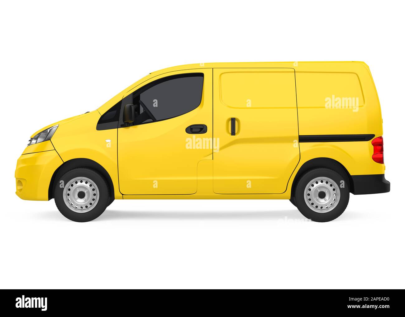Yellow Delivery Van Isolated Stock Photo - Alamy